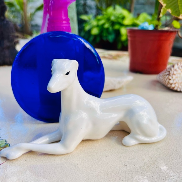 Accents | White Ceramic Greyhound Figurine Like New | Poshmark